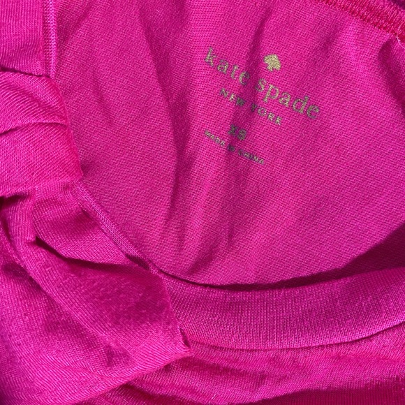kate spade | Tops | Kate Spade Pink Draped Jersey With Bow Tee Shirt ...
